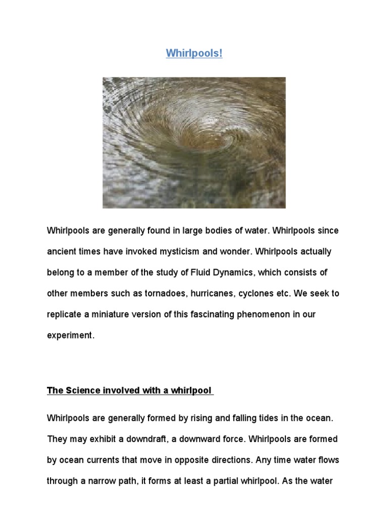 Whirlpools For Science Day | PDF | Social Science