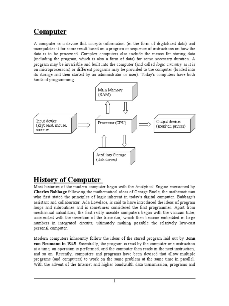 Introduction To Computers - Basic Computer | PDF | Read Only Memory ...
