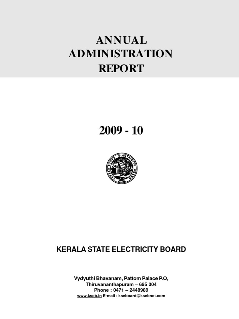 Kseb Annual Report Final | PDF | Electric Power | Electricity