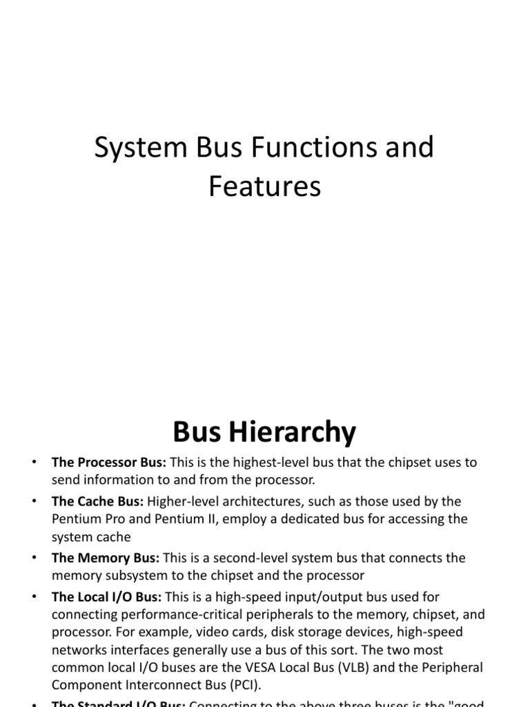 System Bus Functions and Features | PDF | Cpu Cache | Computer Data Storage