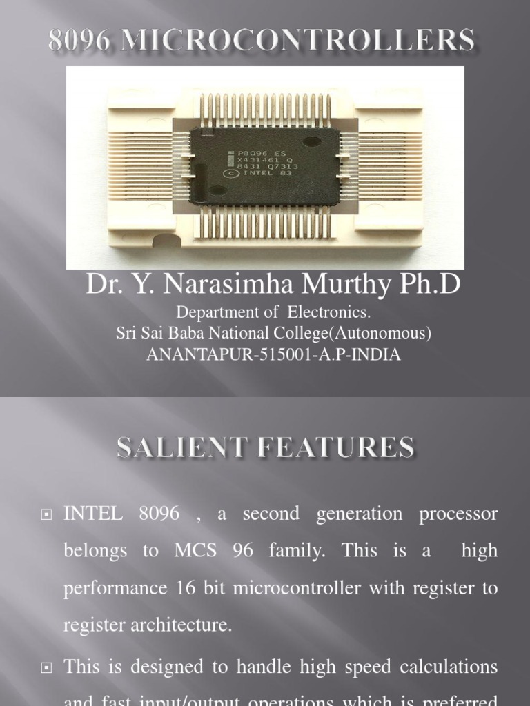 8096 Microcontroller | PDF | Microcontroller | Analogue Electronics