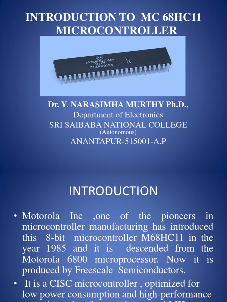 Introduction To 68HC11 MICROCONTROLLER | PDF | Microcontroller ...