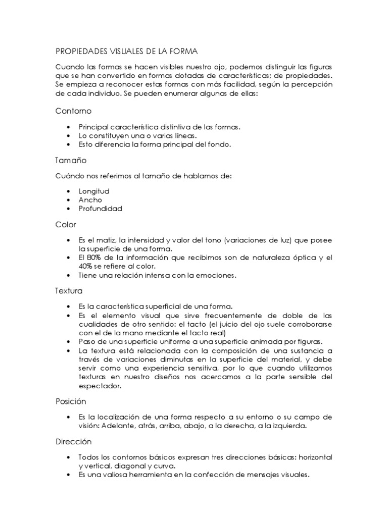 Propiedades Visuales de la Forma | PDF