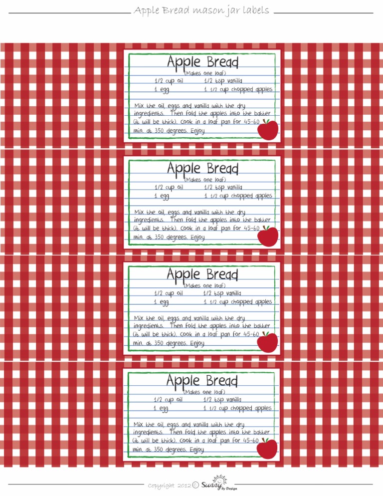 Apple Bread Labels | PDF