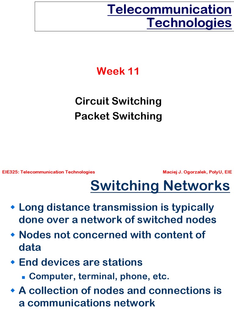 Circuit Switching (Network) by William Stallings | PDF | Network Packet | Computer Network