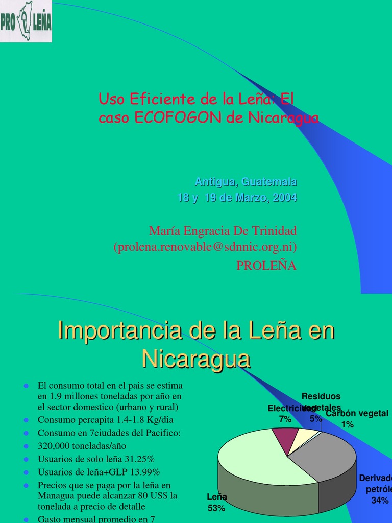 ECOFOGON Proleña Nicaragua PPP | PDF | Hogar | Conservación de energía