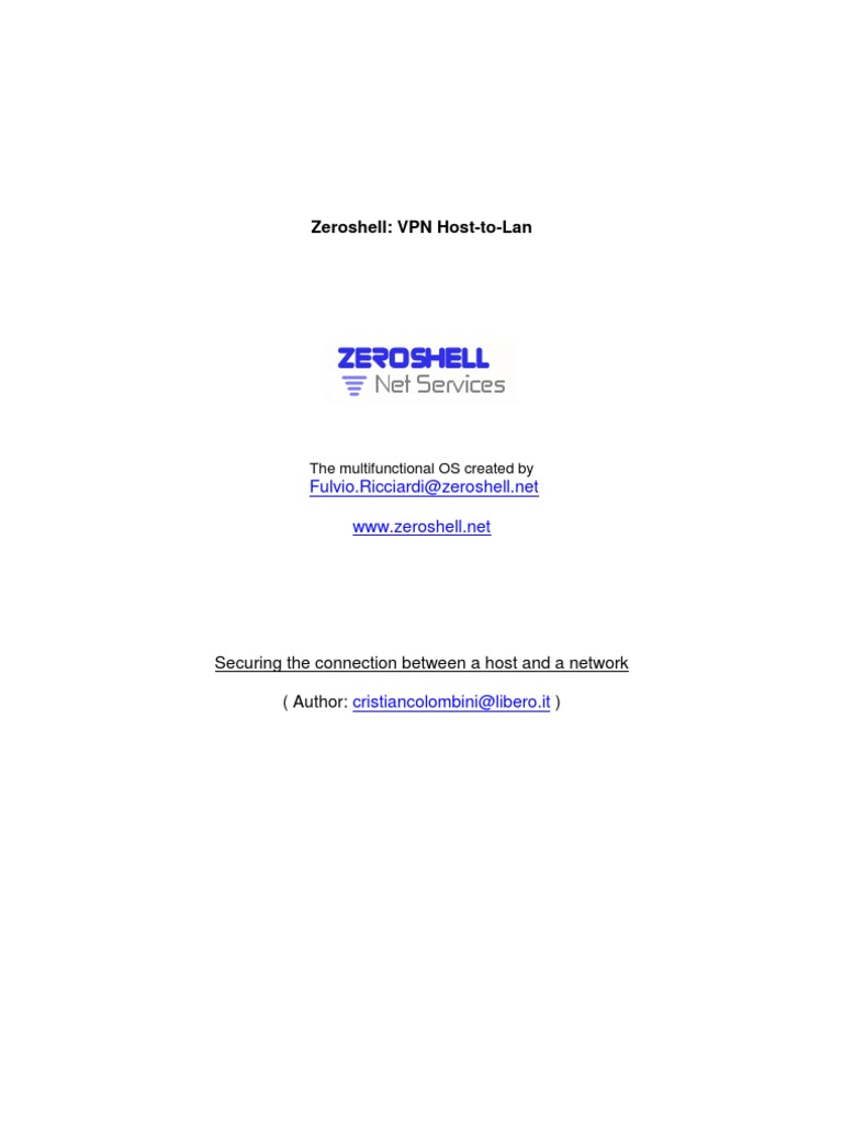 VPN Host-to-Lan Setup with Zeroshell | PDF | Virtual Private Network ...