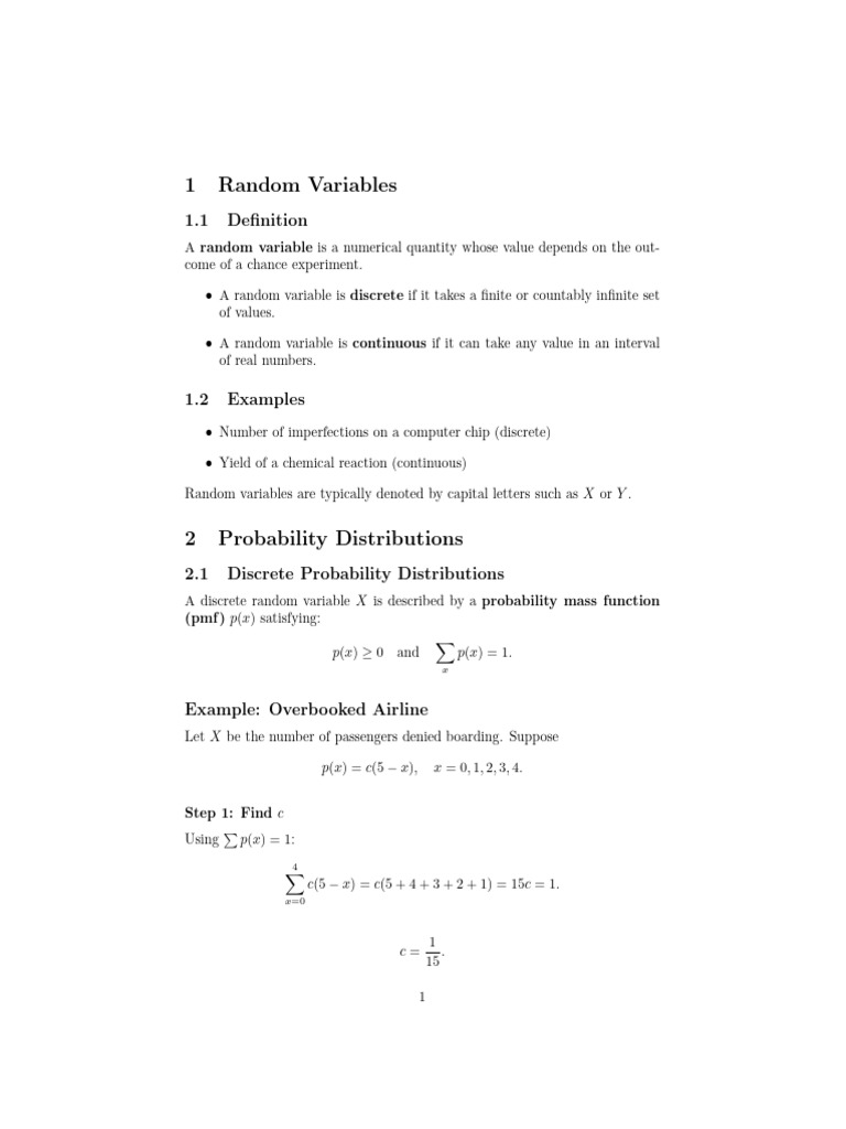 STA2800 Lecture 5 Summary Section 002 -1 (2) | PDF | Probability ...