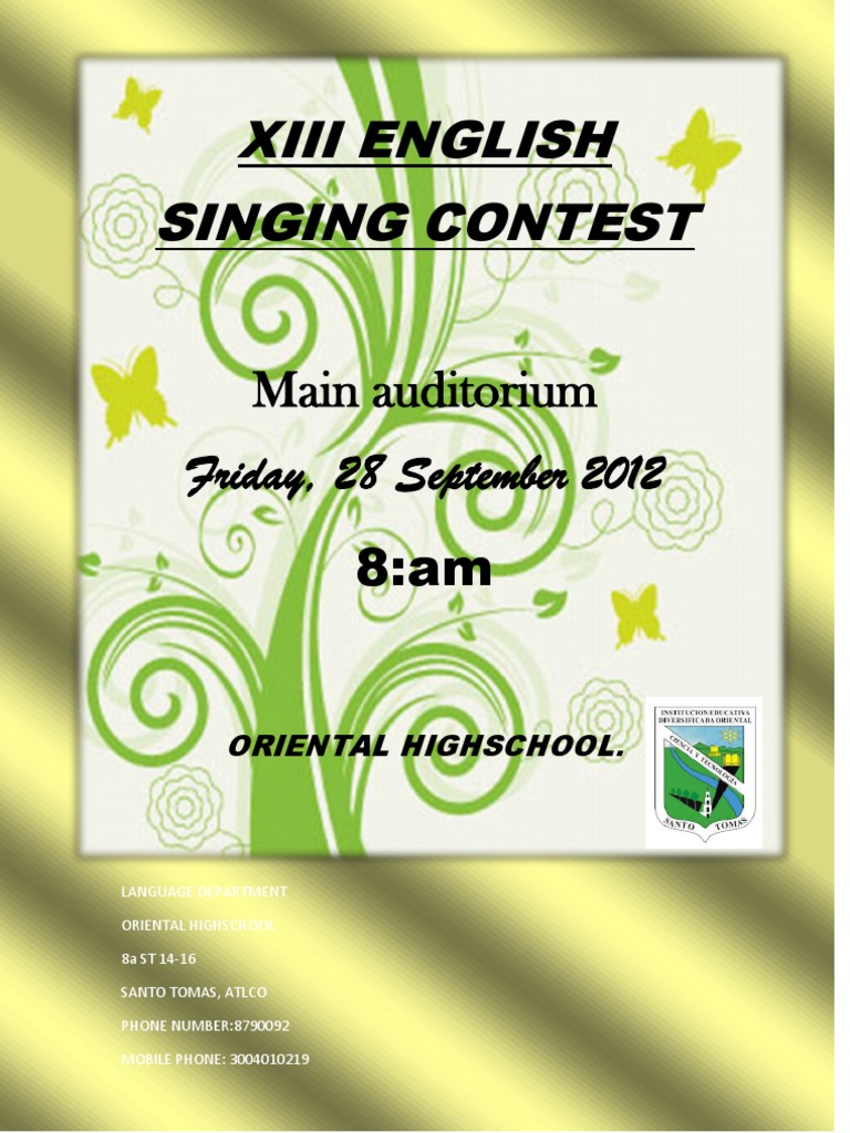 Xiii English Singing Contest | PDF | Art