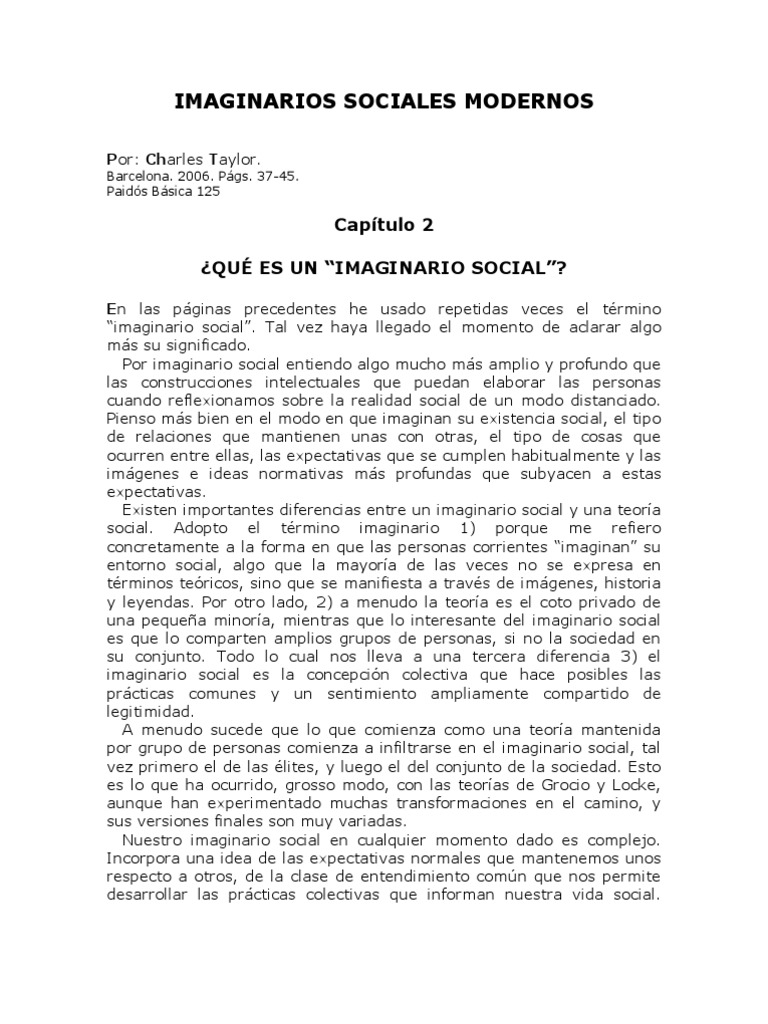 Imaginarios Sociales Modernos | PDF | Teoría | Sociedad