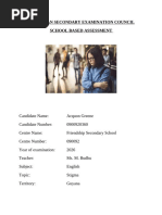 English SBA: Plan and Presentation Guide | PDF | Rubric (Academic ...