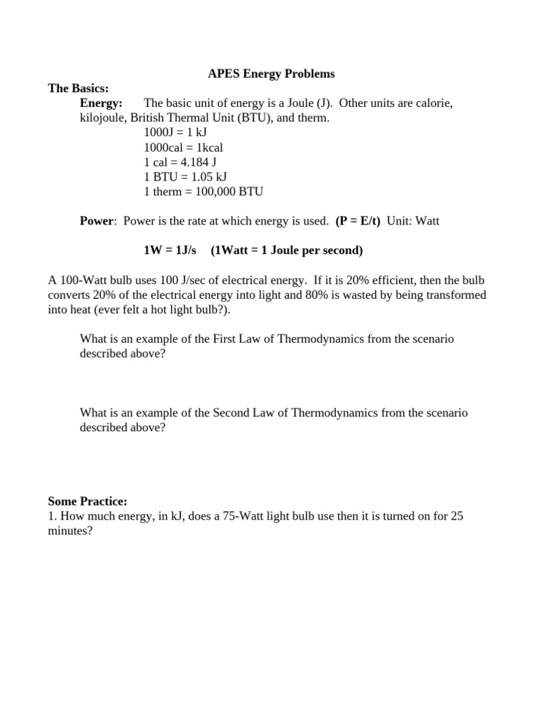 Energy Problems | PDF