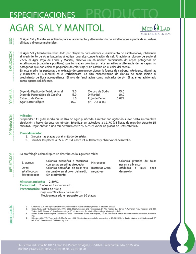 Agar Sal y Manitol | PDF