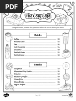 Math Café Menu and Pricing Guide | PDF