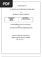 BBA Final Year 6th Sem Project Report. | PDF | Working Capital | Banks