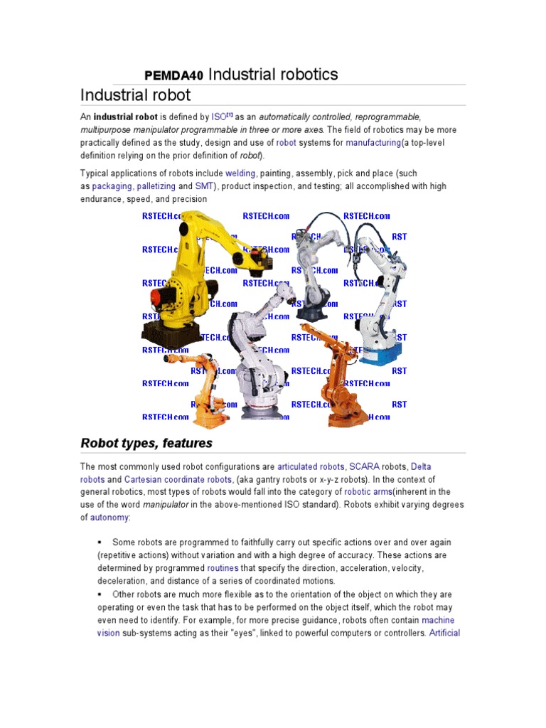 Industrial Robotics Industrial Robot: Pemda40 | PDF | Robot | Robotics