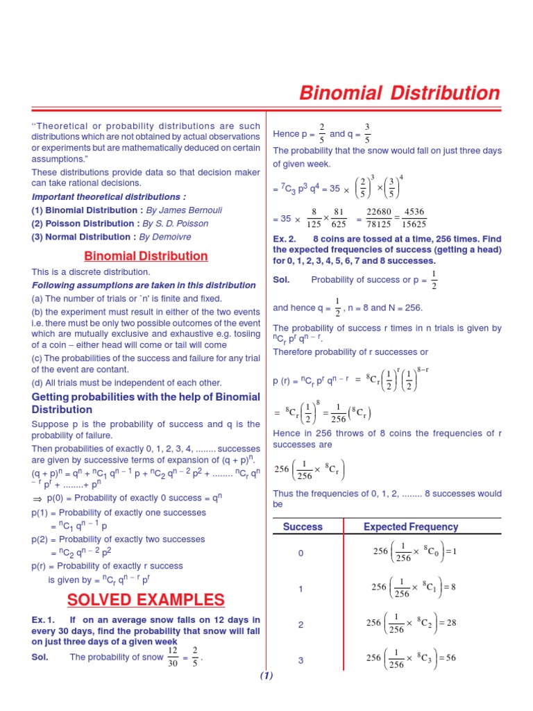 Binomial Distribution & Linear Inequalities | PDF | Probability ...