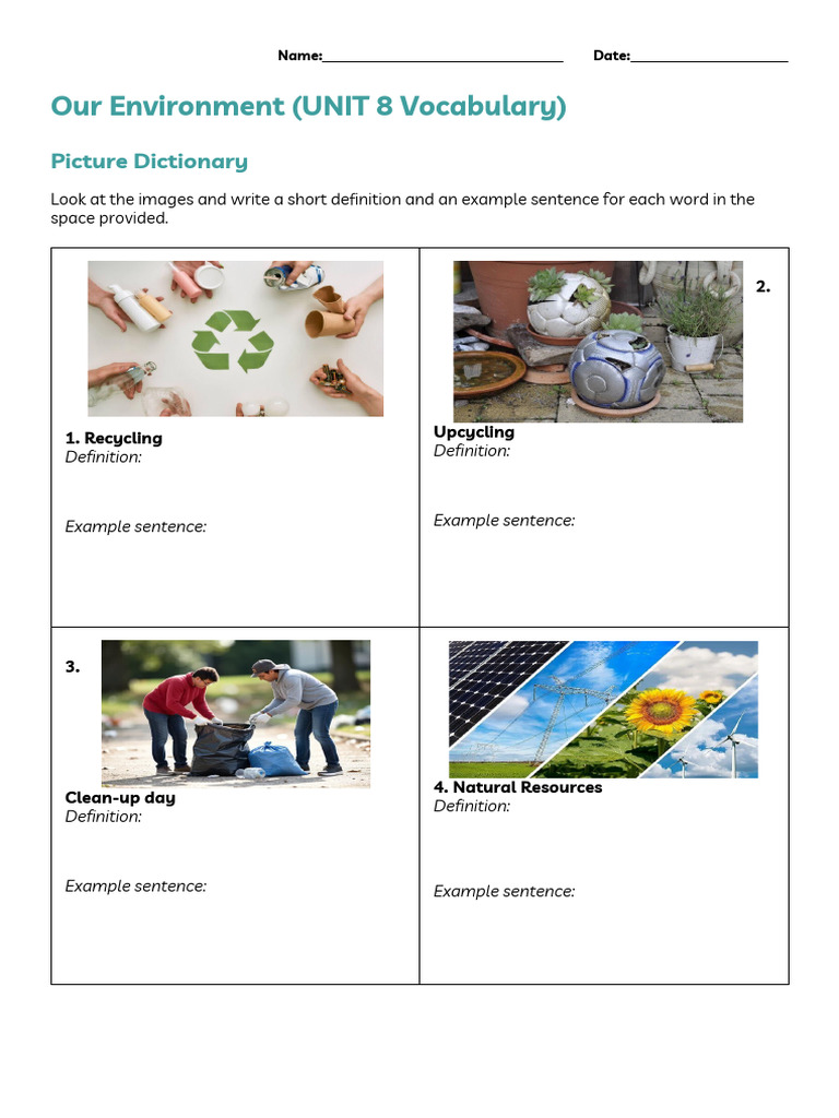 Our Environment Unit 8 Vocabulary | PDF