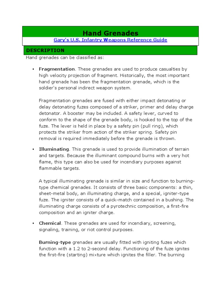 Hand Grenades | PDF | Fuze | Hazards