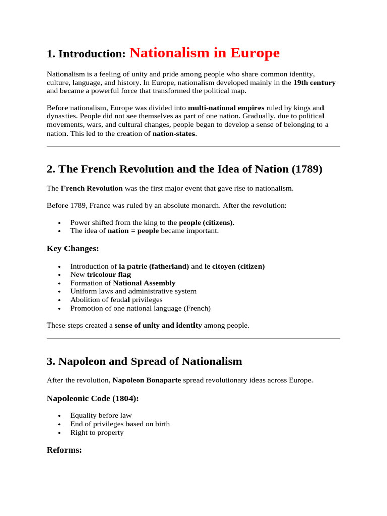 Nationalism in Europe | PDF | Nationalism | Germany