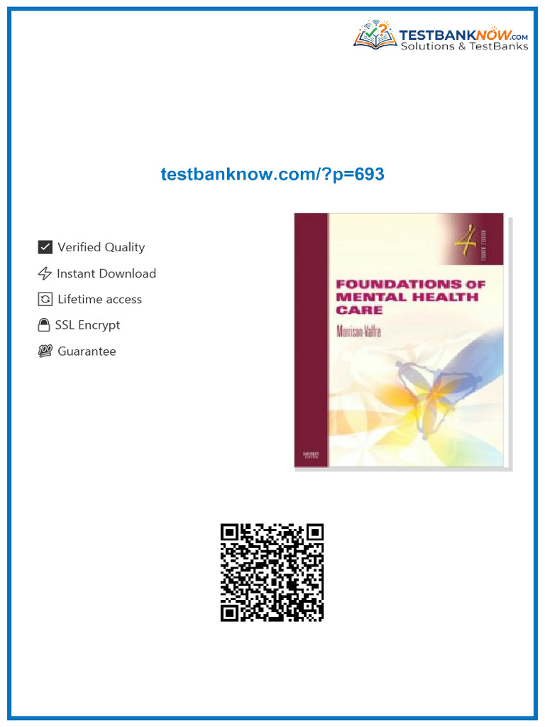 Test Bank for Foundations of Mental Health Care, 4th Edition: Michelle ...