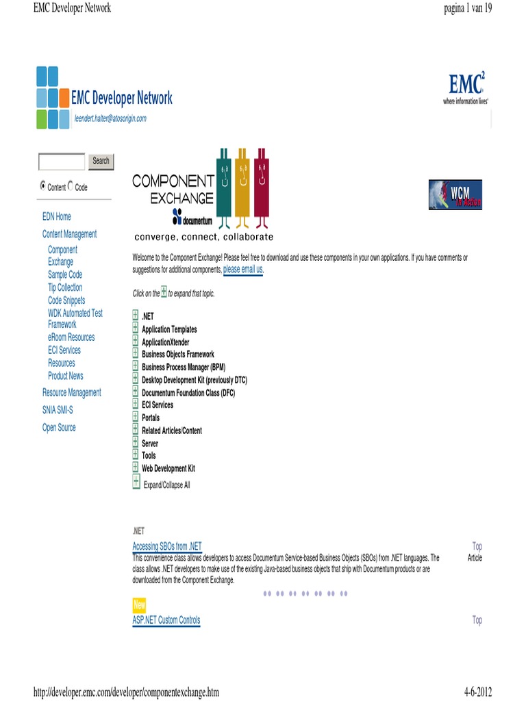 Documentum Component Exchange | PDF | Eclipse (Software) | Application Programming Interface
