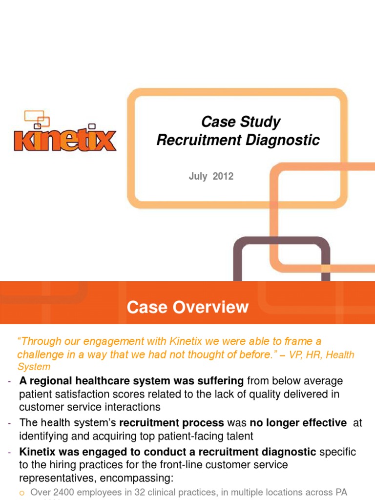 Case Study: Recruitment Diagnostic | PDF | Recruitment | Health System