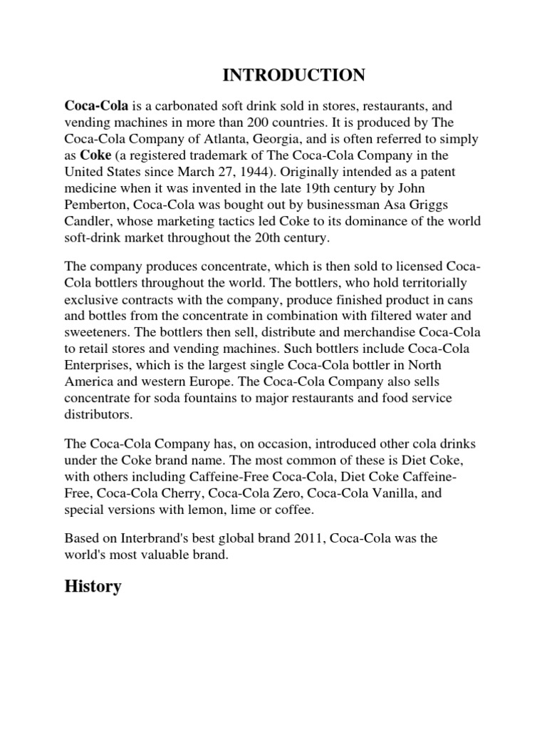 Parle Marketing Info | PDF | Coca Cola | The Coca Cola Company