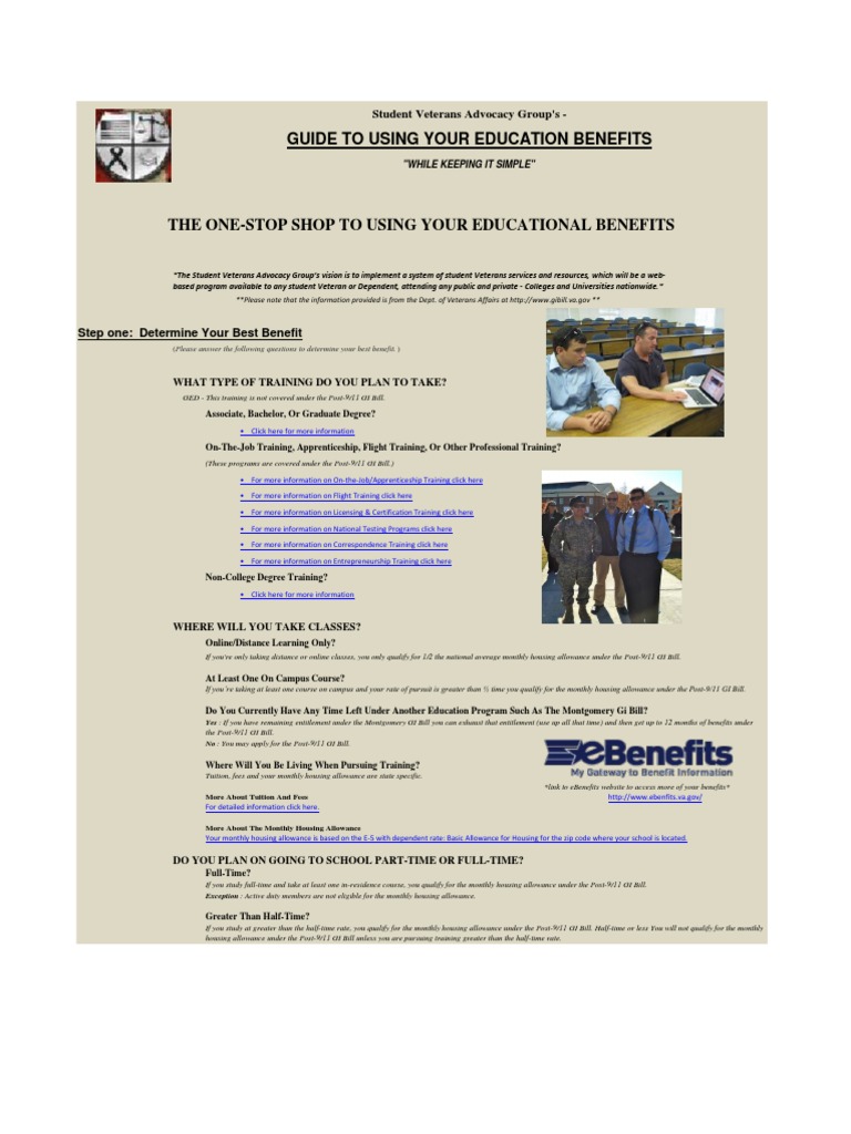 One-Stop-Shop To Using Your GI Bill | PDF | G.I. Bill | Tuition Payments