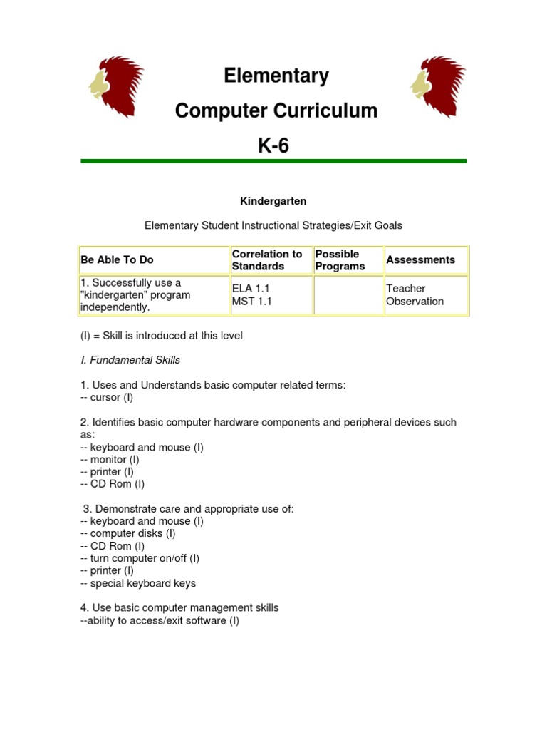 Elementary Computer Curriculum - Desbloqueado | PDF | Word Processor ...