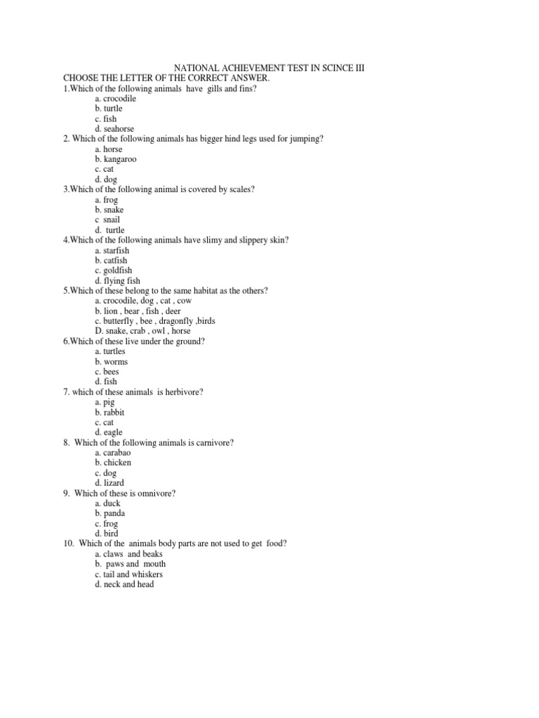 Grade 3 Science Achievement Test | PDF | Light | Refraction