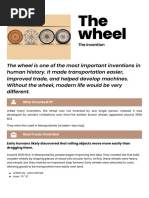Invention and Evolution of the Wheel | PDF | Wheel | Gear