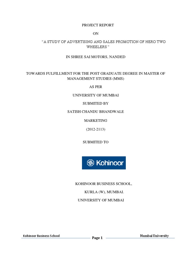 Hero Two Wheelers Advertising Study | PDF | Manufacturing And ...