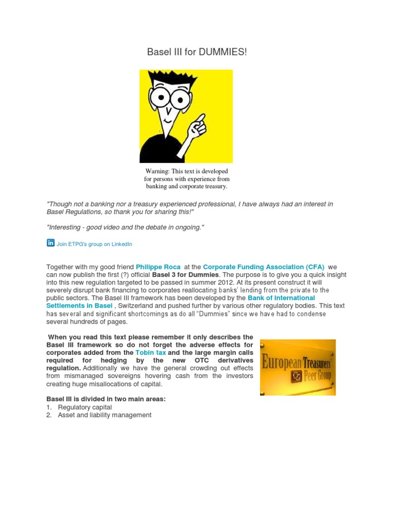 Basel III For Dummies | PDF | Capital Requirement | Basel Iii