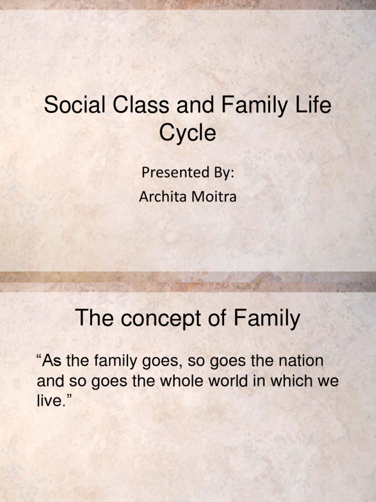 Social Class and Family Life Cycle: Presented By: Archita Moitra | PDF ...