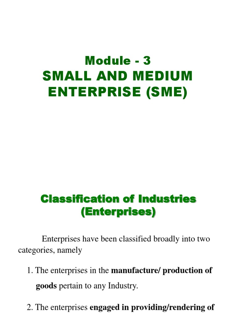 SME Classification and Challenges in India | PDF