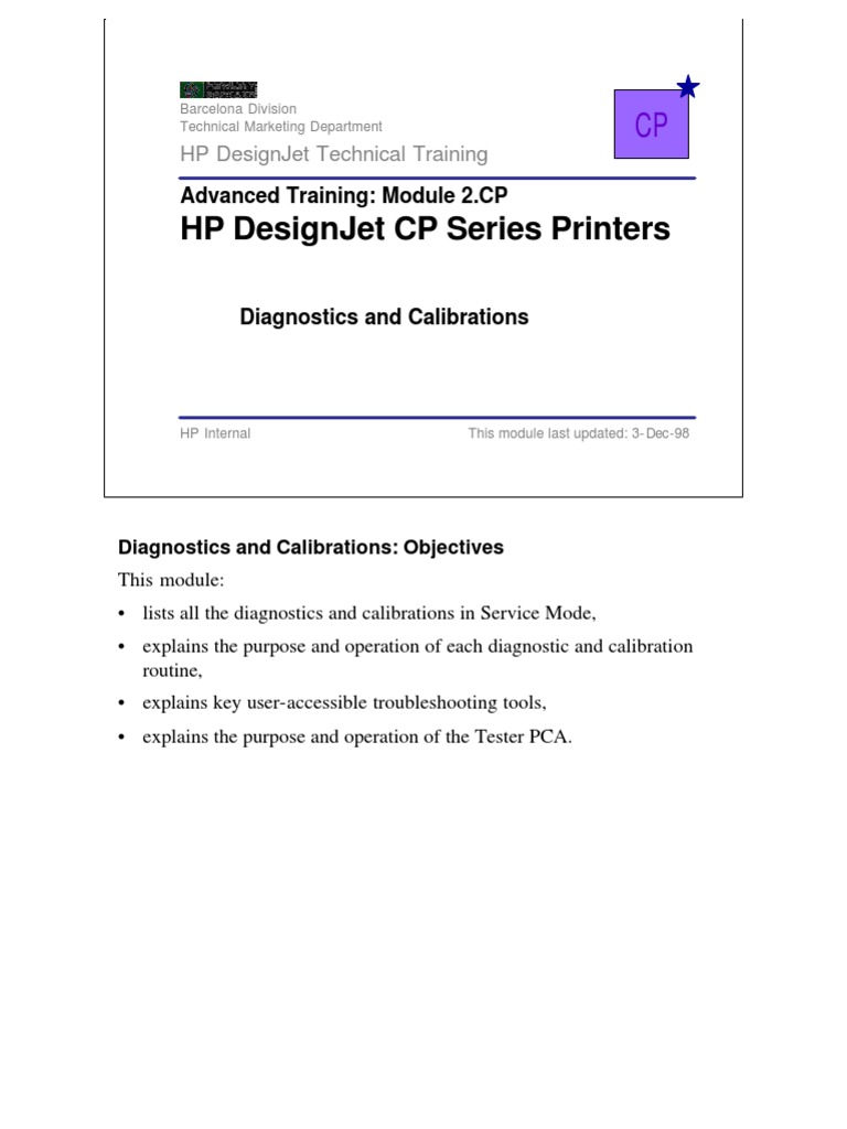 HP Designjet CP Series Printers | PDF | Calibration | Printer (Computing)