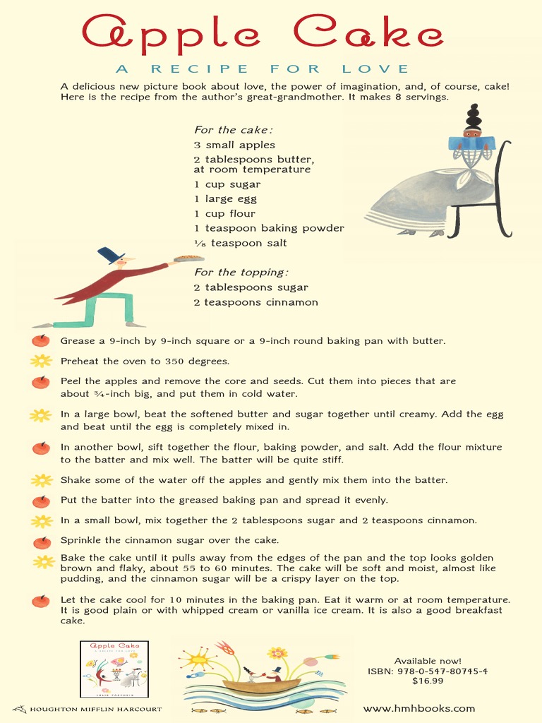 Apple Cake Recipe Card | PDF