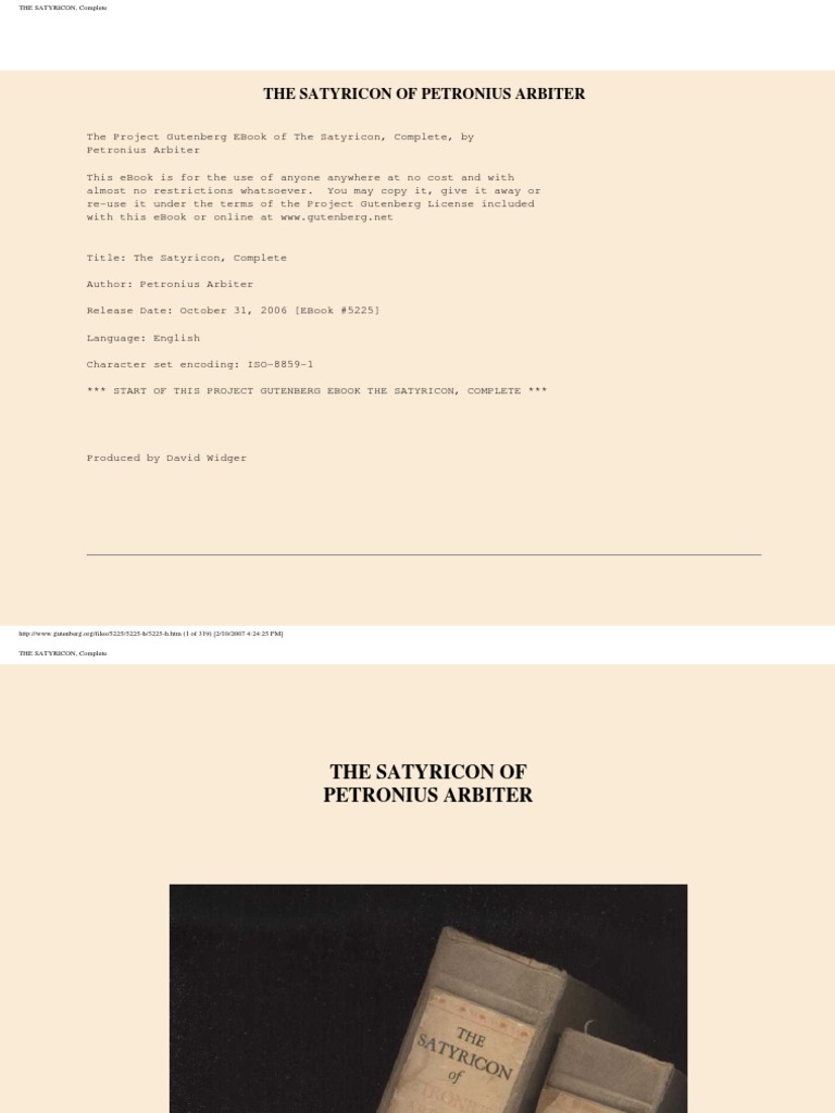 Petronius - Satyricon | PDF