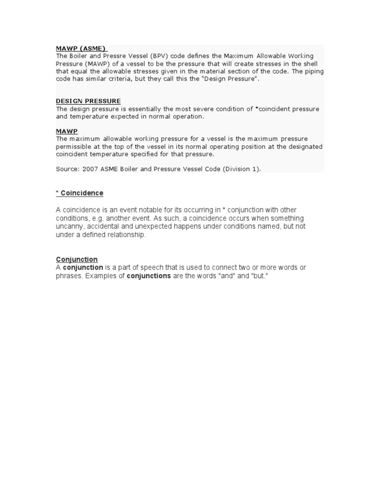 Difference Between Design Pressure and MAWP | PDF