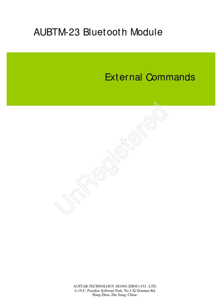 Aubtm-23 at Command | PDF | Bluetooth | Communications Protocols