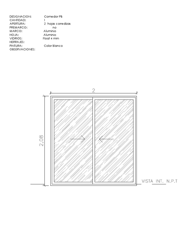 Planilla de Aberturas | PDF | Aluminio | Naturaleza