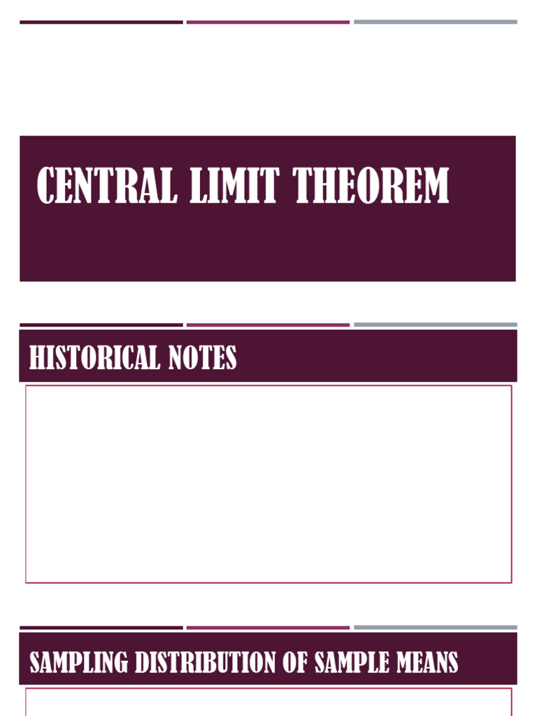 Lesson 10_central Limit Theorem | PDF | Normal Distribution ...