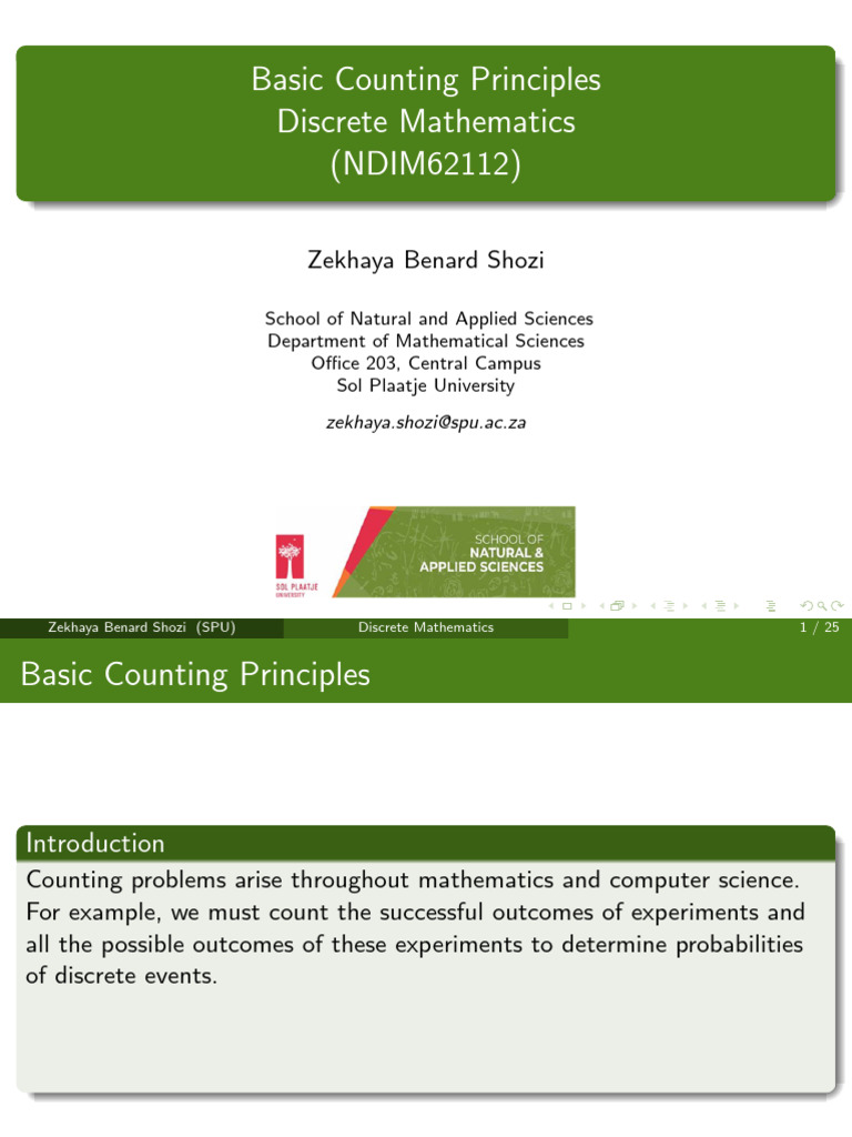 06-Basic-Counting-Principles | PDF | Mathematics | Mathematical Proof