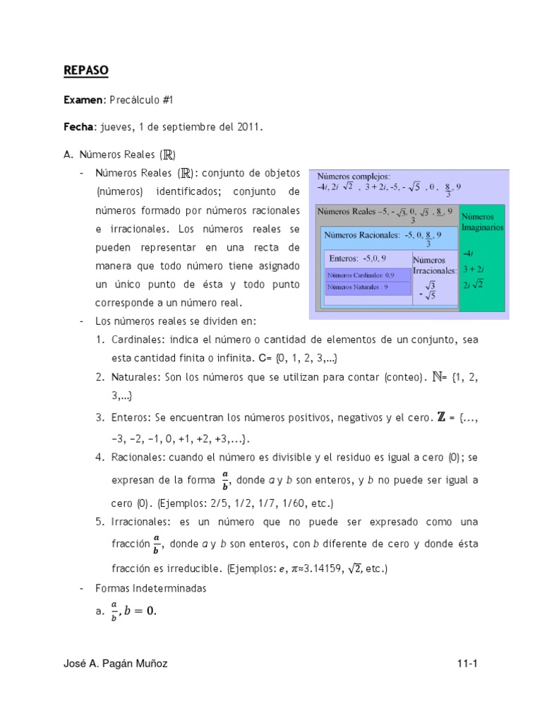 Examen de Precálculo #1 Resuelto | PDF | Entero | Número racional