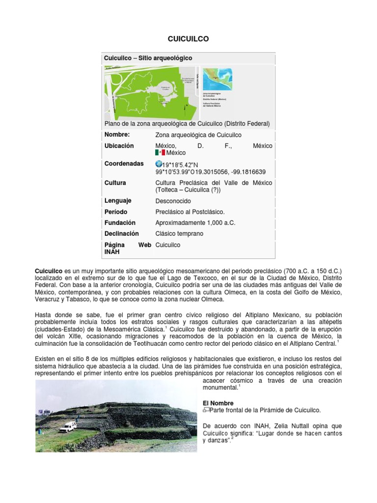 CUICUILCO | PDF | Arqueología | Cultura (general)