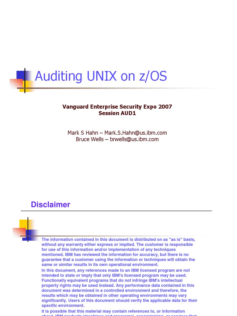 Racf - Auditing Unix on Zos | Superuser | File System