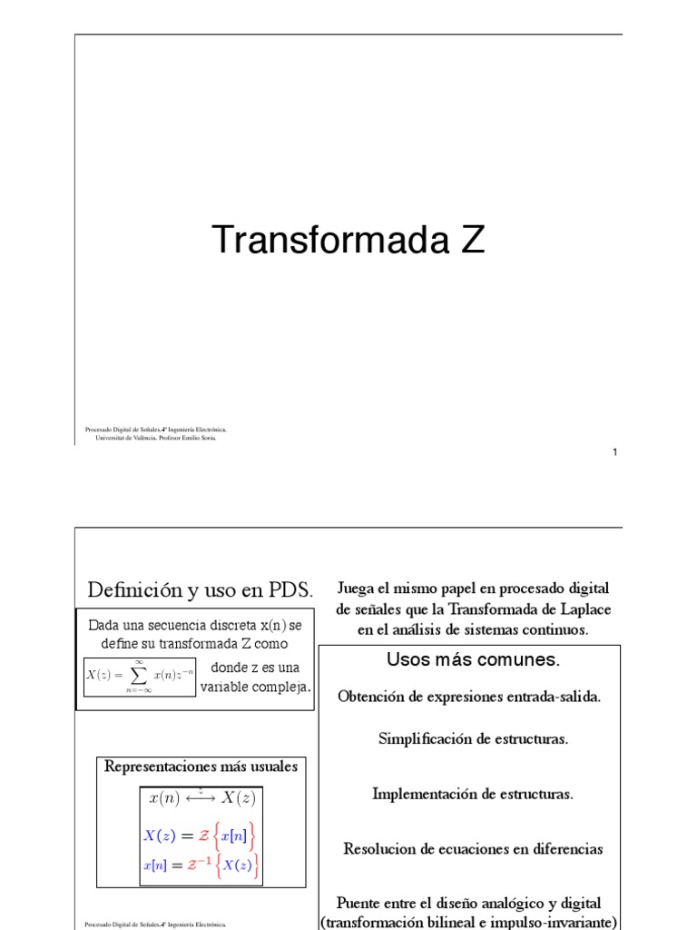 Tema - 3 - Pds Transformada Z PDF | PDF | Ingeniería en telecomunicaciones | Funciones y mapeos