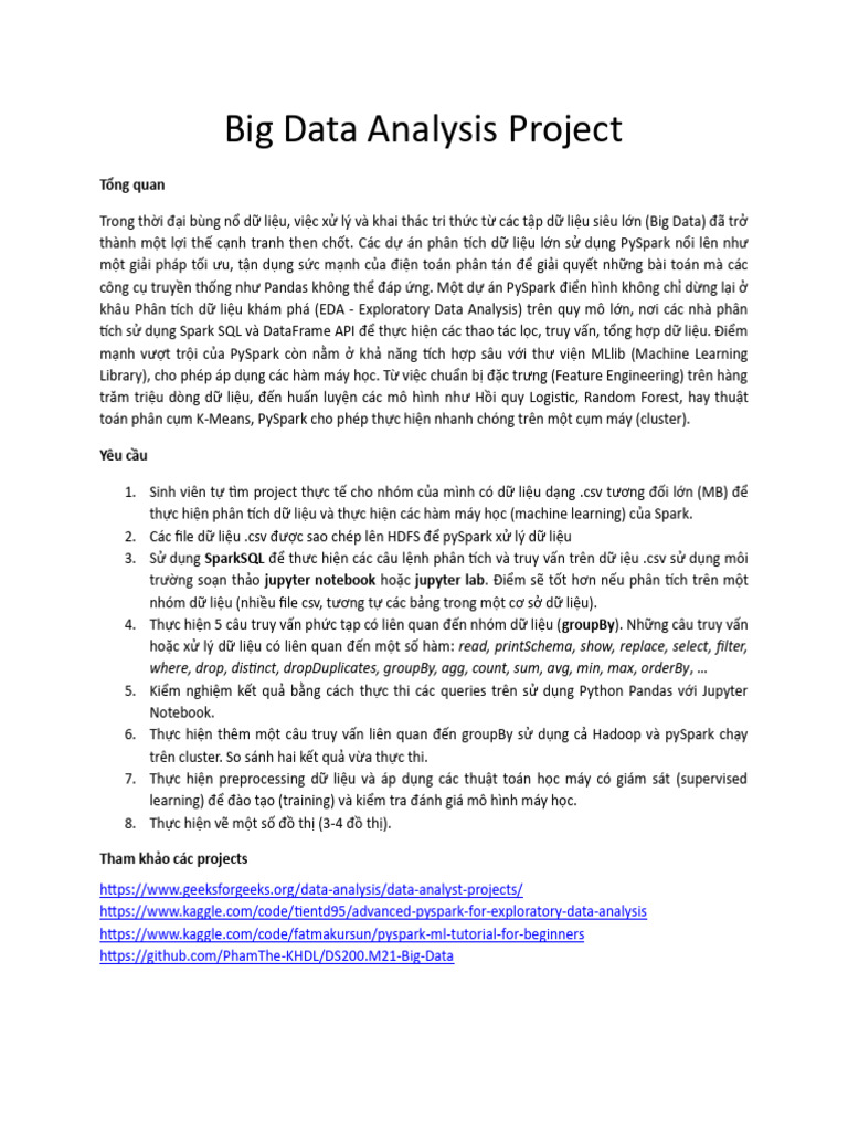 Big Data Analysis Projects | PDF