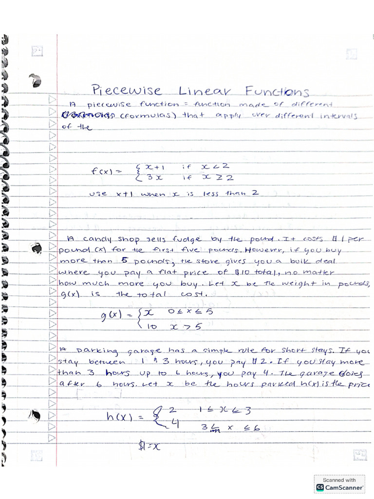 Piecewise Linear Functions | PDF